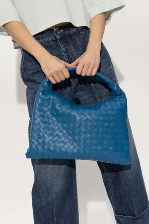 Bottega Veneta Hop Small Woven Shoulder Bag - Blue