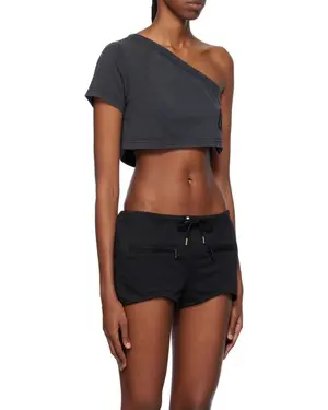 COURREGES Courrèges Tuba Printed Stonewashed Cropped Top
