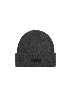 Fear Of God Logo-patch Ribbed Beanie - Black