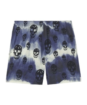 Alexander McQueen Tie-dye Skull Swim Shorts - Navy/black