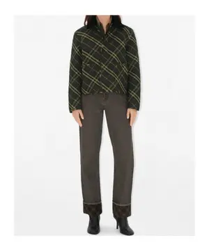 Burberry Quilted Check Jacket With Corduroy Collar