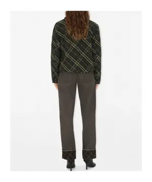 Burberry Quilted Check Jacket With Corduroy Collar
