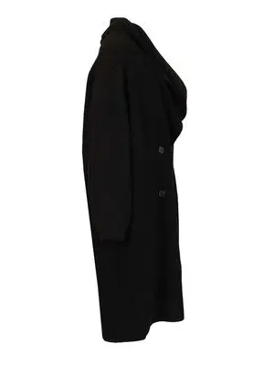 TOTEME Ribbed Shawl Collar Cardigan - Black