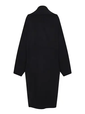 TOTEME Ribbed Shawl Collar Cardigan - Black
