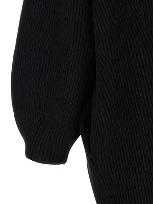 TOTEME Ribbed Shawl Collar Cardigan - Black