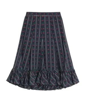 Valentino Garavani Crepe De Chine Midi Skirt With Cherry Print