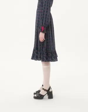 Valentino Garavani Crepe De Chine Midi Skirt With Cherry Print