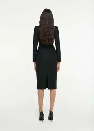 Roland Mouret Long-sleeved Square Neck Dress