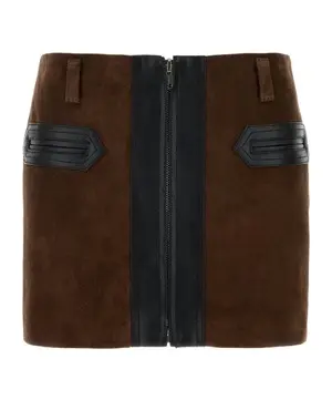 Marni Zipped Mini Skirt In Suede