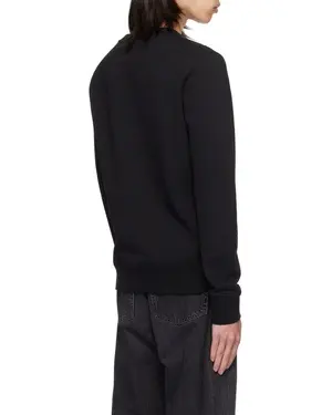 Maison Kitsuné Fox Patch Crewneck Sweatshirt - Black