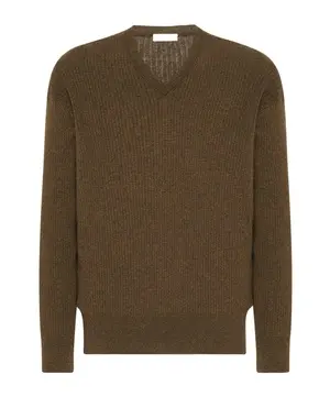 THE ROW Thayer Cashmere Silk V-neck Sweater
