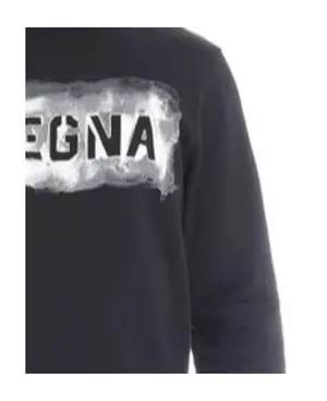 Zegna Printed Long-sleeve Sweater - Black
