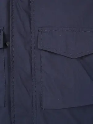 Aspesi Mock Neck Nylon-cotton Poplin Jacket - Navy