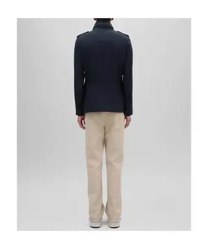 Aspesi Mock Neck Nylon-cotton Poplin Jacket - Navy