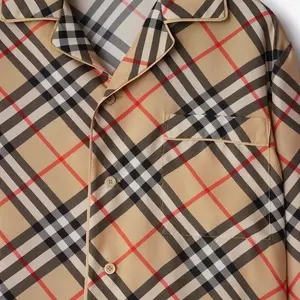 Burberry Vintage Check-printed Buttoned Pajama Top - Sand-colored