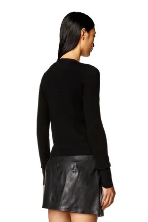 DIESEL® V-neck Knitted Cardigan With Logo Detail