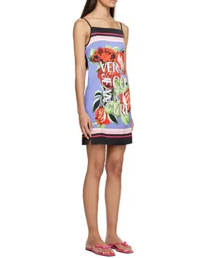 Versace Graphic Print Sleeveless Mini Dress