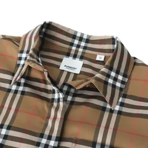 Burberry Regular Fit Check Stretch Cotton Shirt - Brown
