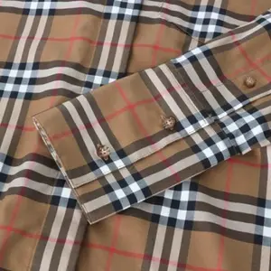 Burberry Regular Fit Check Stretch Cotton Shirt - Brown