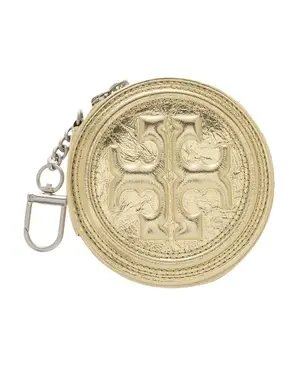 Tory Burch Fleming Metallic-leather Wallet - Yellow