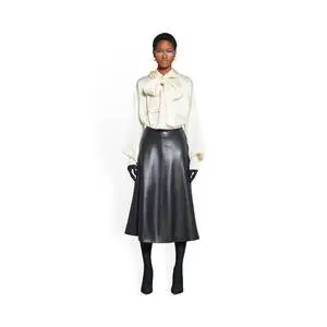 Balenciaga A-line Leather Skirt