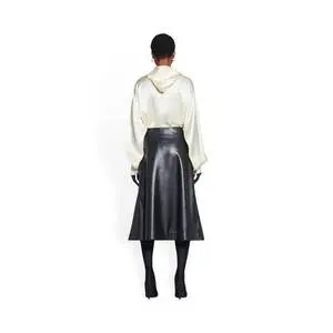 Balenciaga A-line Leather Skirt