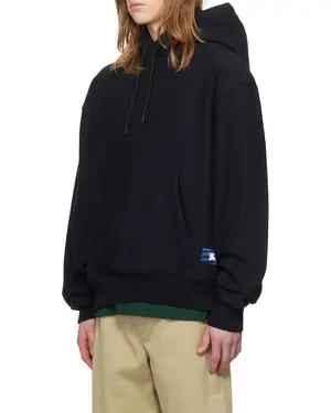 Burberry Kangaroo-pouched Drawstring Hoodie - Black