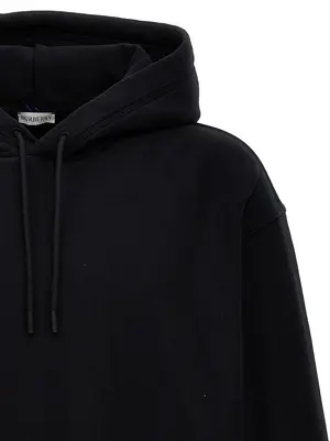Burberry Kangaroo-pouched Drawstring Hoodie - Black
