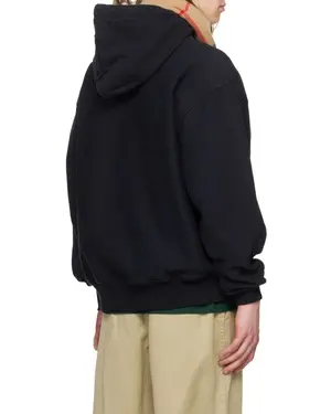 Burberry Kangaroo-pouched Drawstring Hoodie - Black