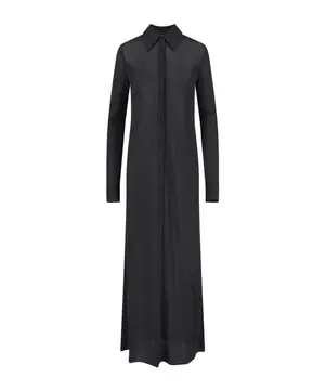 JIL SANDER Maxi Shirt Dress With Button Front And Classic Collar