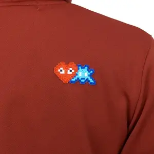 Play Comme Des Garcon X Invader Pixelated-heart Zip Hoodie