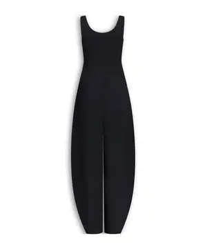 Alaïa Round Neck Sleeveless Crepe Jumpsuit