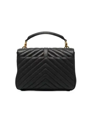 Saint Laurent College Quilted Medium Shoulder Bag - Black