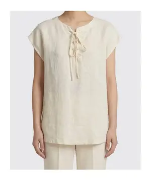 Aspesi Lace-up Short-sleeve Blouse