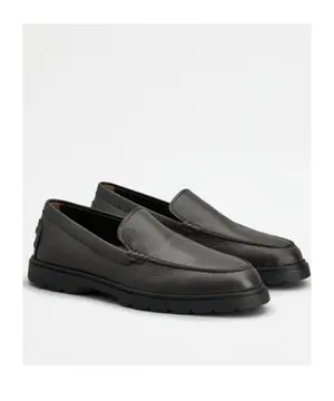 TOD'S Gommino Deerskin Leather Loafers With Embossed Logo