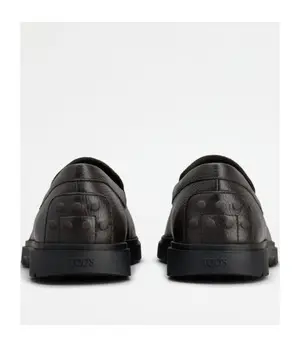TOD'S Gommino Deerskin Leather Loafers With Embossed Logo