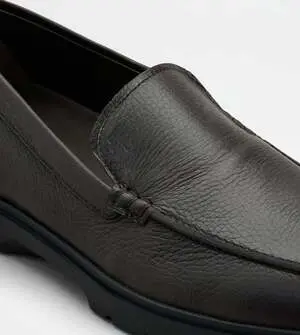 TOD'S Gommino Deerskin Leather Loafers With Embossed Logo