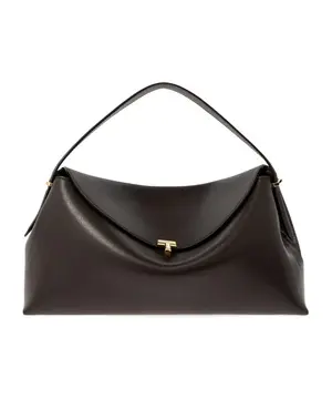 TOTEME T-lock Top Handle Medium Shoulder Bag - Black