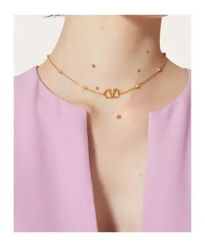 Valentino Garavani Vlogo Signature Embellished Necklace