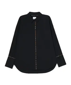 Burberry Stretch Cotton Shirt With Check Trim