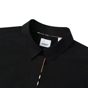Burberry Stretch Cotton Shirt With Check Trim