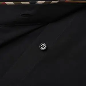 Burberry Stretch Cotton Shirt With Check Trim