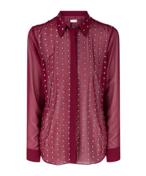 Dries Van Noten Embellished Sheer Shirt - Bordeaux