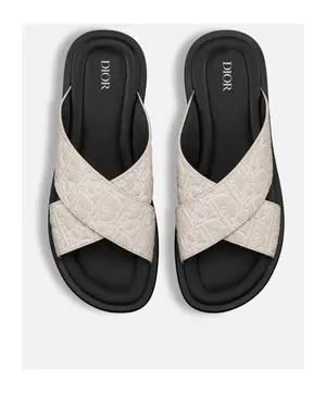 Dior Alias Embossed Leather Sandals - Nude