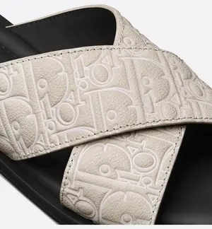 Dior Alias Embossed Leather Sandals - Nude