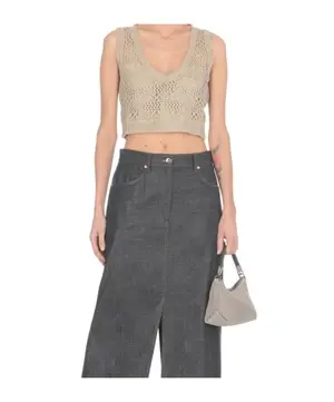Brunello Cucinelli Sleeveless Open-knit Top