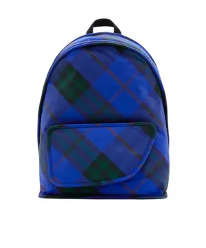 Burberry Vintage Check-printed Zipped Backpack - Blue