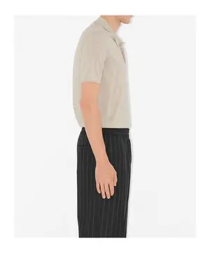 Burberry Short-sleeved Fin-knit Polo Top