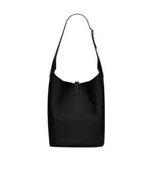 Saint Laurent Le 5 À 7 Shoulder Bag With Logo Plaque - Black