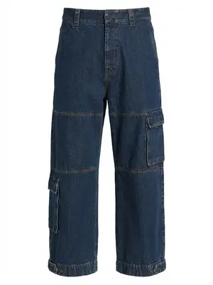 Gucci Contrast Stitched Wide Leg Jeans
